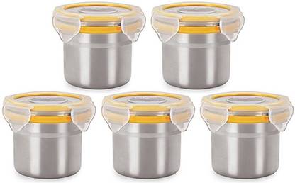 Steel Lock Silicone, Plastic, Steel Fridge Container - 180 ml Price in ...