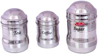 Aristo Houseware Steel Tea Coffee & Sugar Container - 850 ml, 350 ml ...