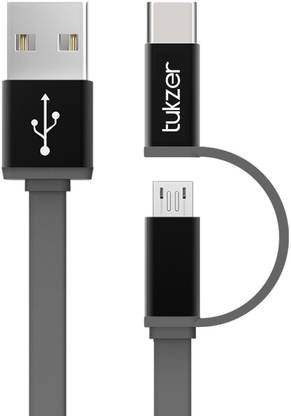 tukzer USB Type C Cable 1 m 3.2ft / 1mtr Premium 2in1 Duo TYPE-C ...