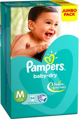 Pampers Diaper Taped Medium Size - Buy 66 Pampers Disposable Diapers ...