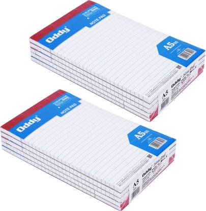 Oddy 1/8 (33 No.) A5 Writing Pad Unruled 80 Pages Price in India - Buy ...