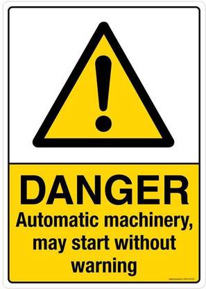 Safety Sign Store DANGER: Automatic Machinery Emergency Sign Price in ...