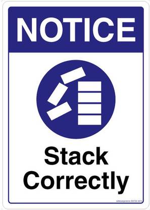 Safety Sign Store Notice: Stack Correctly Emergency Sign Price in India ...