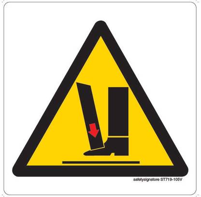 Safety Sign Store Crush Hazard. Keep Foot Clear-Graphic Emergency Sign ...