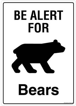 Safety Sign Store Be Alert for Bears Emergency Sign Price in India ...