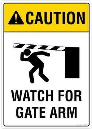 Safety Sign Store Caution: Watch For Gate Arm Emergency Sign Price in ...
