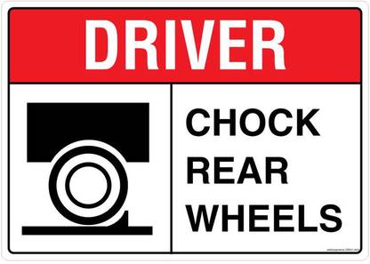 Safety Sign Store DRIVER Chock Rear Wheels Emergency Sign Price in ...