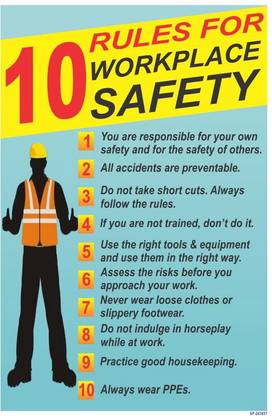 SignageShop flex 10 Rules for workplace safety Poster Emergency Sign ...