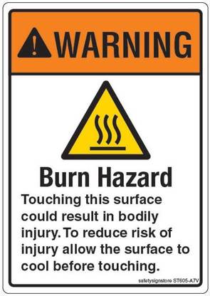 Safety Sign Store WARNING: Burn Hazard Emergency Sign Price in India ...