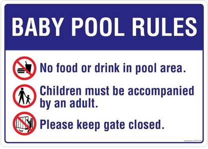 Safety Sign Store Baby Pool Rules Emergency Sign Price in India - Buy ...