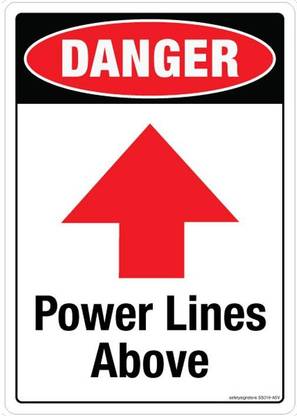 Safety Sign Store Danger: Power Lines Above Emergency Sign Price in ...