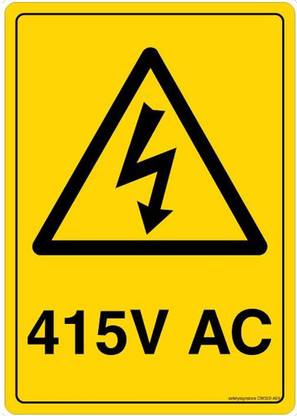 Safety Sign Store WARNING: 415V AC Emergency Sign Price in India - Buy ...