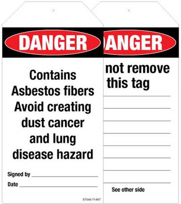 Safety Sign Store DANGER: Contains Asbestos Fibers Emergency Sign Price ...