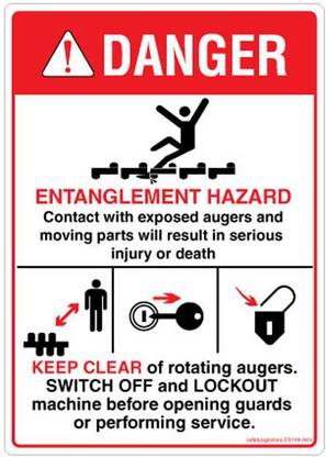 Safety Sign Store Danger: Entanglement Hazard Emergency Sign Price in ...