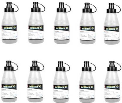 Jet Black Laser Printer Ink Powder(120 Gram) Pack Of 10 Black Ink Toner ...