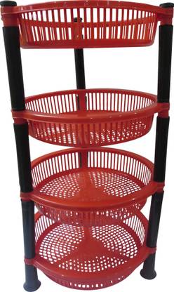 DCS Kitchen Rack Plastic Multipurpose Round Shape 4 Layer Fruits ...