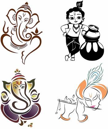 Asmi Collections 13 cm God Stickers for Car, Bike, Scooter etc ...