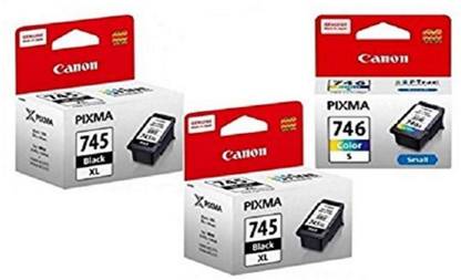 Canon 745 XL Twin & 746 Small [Set of 3] Tri-Color Ink Cartridge ...