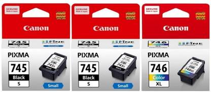 Canon 745 SMALL TWIN & 746 XL [SET OF 3] Tri-Color Ink Cartridge ...