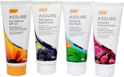 ASSURE FACIAL KIT INCLUDES FAIRNESS, SUN SCREEN, NITE CREAM & FACE WASH ...