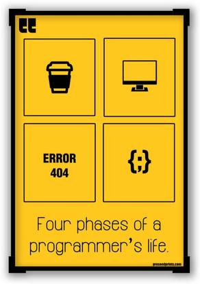 Wall Poster Phases Of Programmer'S Life Motivational Paper Print ...