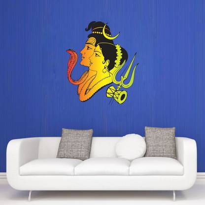 Impression Wall 58 cm Shiv Parvati Self Adhesive Sticker Price in India ...