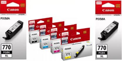 Canon 770 XL TWIN & 771 B/C/Y/M [SET OF 6] Tri-Color Ink Cartridge ...