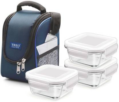 Flipkart.com | TREO Health First Glass Square Tiffin 3 Containers Glass ...