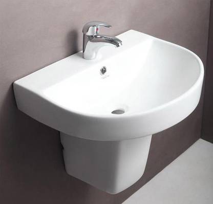 Hindware Half Pedesatal Wash Basin Complete Set Cedar 91049 (55X45 ...