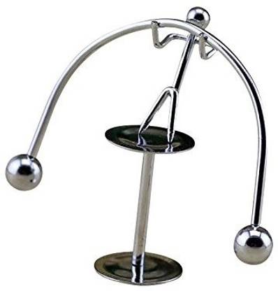 Sunnytech Mini Steel Balance Toy Weightlifter Kinetic Art Balance Toy ...