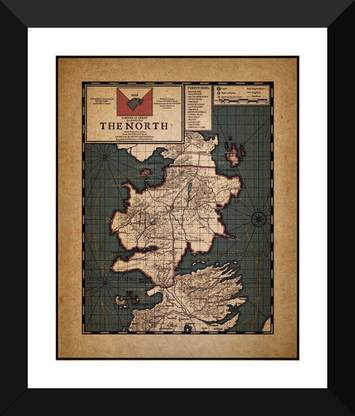 Game Of Thrones Collection - Seven Kingdoms Of Westeros Map - Premium ...