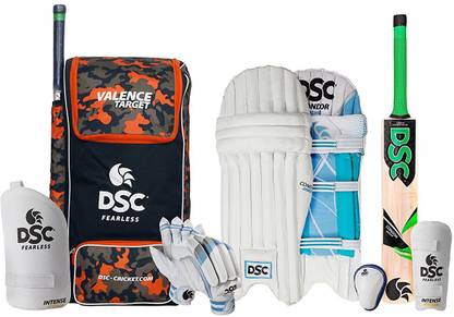 DSC Economy Kashmir Willow Full Cricket Kit, Size 4 (Ideal for 8 to 10 ...