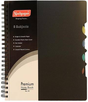 NEELGAGAN NOTEBOOK 5SUBJECT PREMIUM NO 3 Pack of 3 A4 Notebook Ruled ...