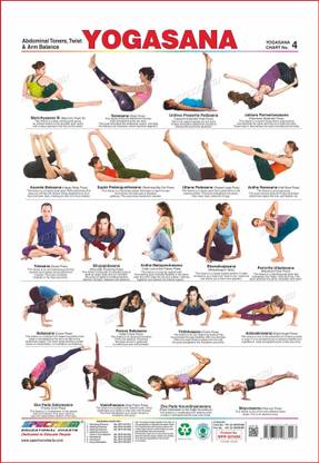 Yogasana Chart 4 - Abdominal Toners, Twist & Arm Balance Photographic Paper - Educational ...