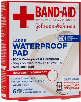 BAND-AID Bandaid First Aid Waterproof Pad 6 ct Adhesive Band Aid Price ...