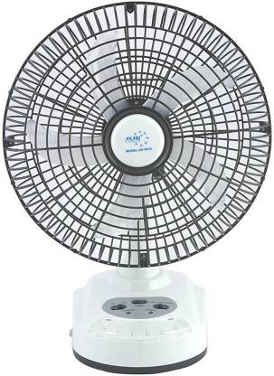 DGalaxy 12" Rechargeable AC/DC Table Fan with LED Light, Solar Charging ...