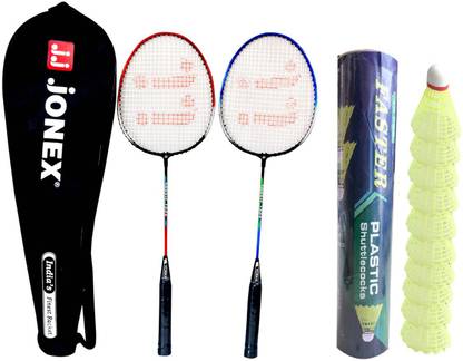 JONEX 2 Aluminum Racket set with full cover and Faster PVC shuttle box ...