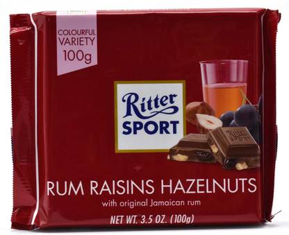 Ritter Sport Fine Rum Raisins Hazelnuts Chocolate - 100g (3.5oz) Bars ...