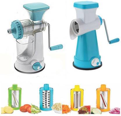 JD Plastic Heavy Manual Fruit And Vegetable Juicer + 4 In 1 Drum Grater ...