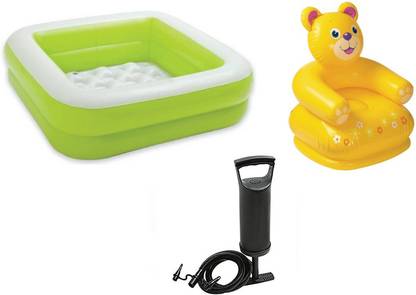 DINAARKAN COMBO OF 3 FEET BATH TUB CUM SQUARICAL GREEN BOX POOL AND 2.5 ...