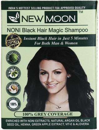 New Moon Noni Herbal Hair Color Cream Black 10 Sachets Hair Color ...