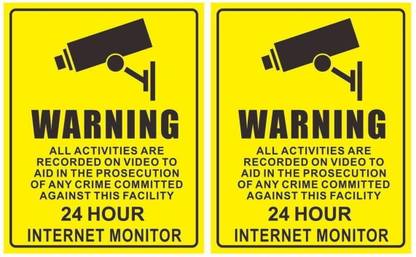 Fusion Graphix 20.32 cm Warning Sign Sticker for CCTV Security Camera ...