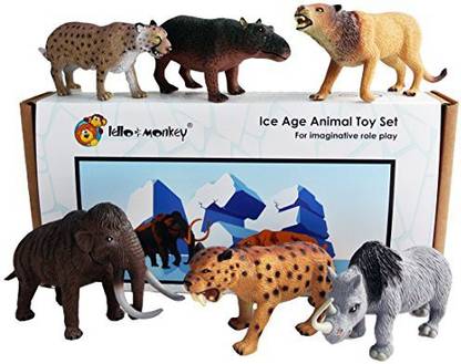 Lello & Monkey Ice Age Pre-Historic Plastic Toy Figures Boxed Set Of 6 ...