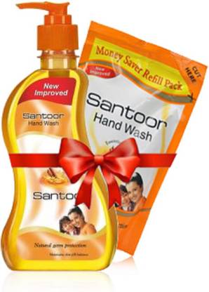 Santoor Classic Sandalwood and Tulsi Soft On Hand Wash ( 215 + 180 ...