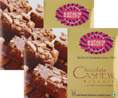 KARACHI BAKERY Chocolate Cashew Biscuits, 400g (Pack of 2) Bakery ...