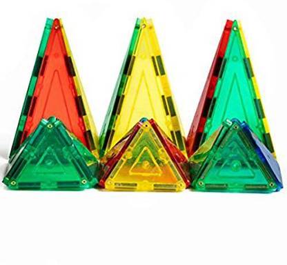 Genrc Magnetic Stick N Stack Award Winning 48 Piece Triangle Set 4 ...