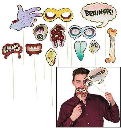 FUN EXPRESS Zombie Photo Stick Props (12 Pack) 2 5/8" - 8 7/8" X 2 7/8 ...
