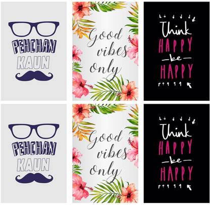 Set of 6 posters rolled in a tube with Pehchan kaun? design, and Good ...