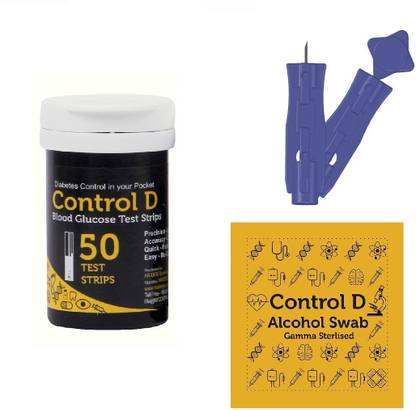 Control D 50 Test Strips, Alcohol Swabs & Glucometer Lancets Price in ...