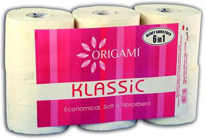 Origami Klassic 6-in-1 Tissue Roll - 320 Pulls Toilet Paper Roll Price ...